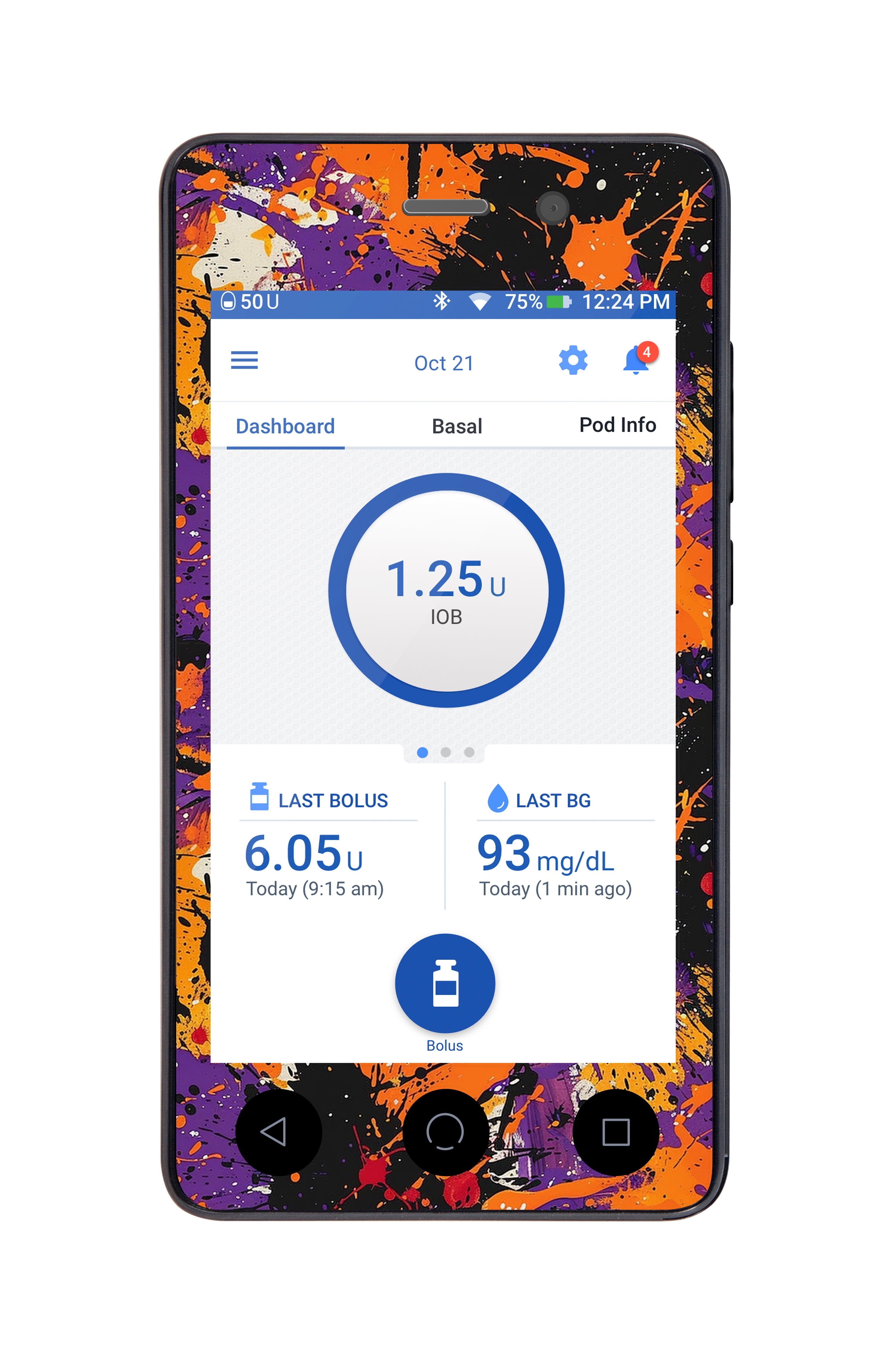 Spooky Splatter Sticker for Omnipod DASH® PDM – Pump Peelz | Pump